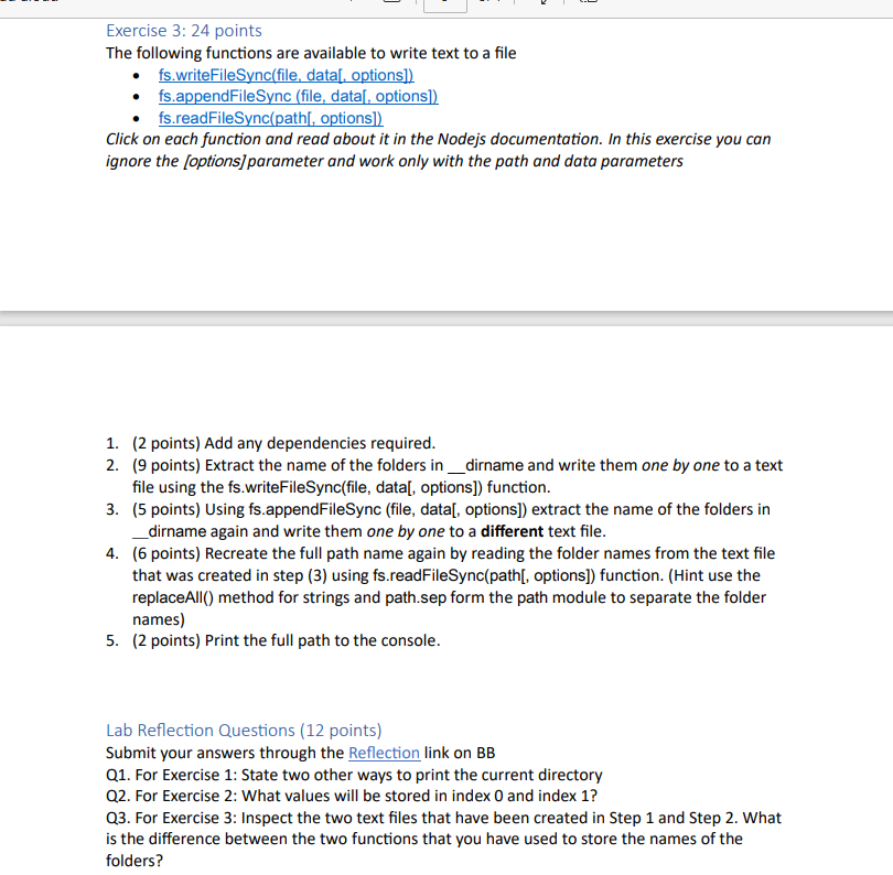 Solved 1. Start a new .js file 2. (5 points) Nodejs defines | Chegg.com