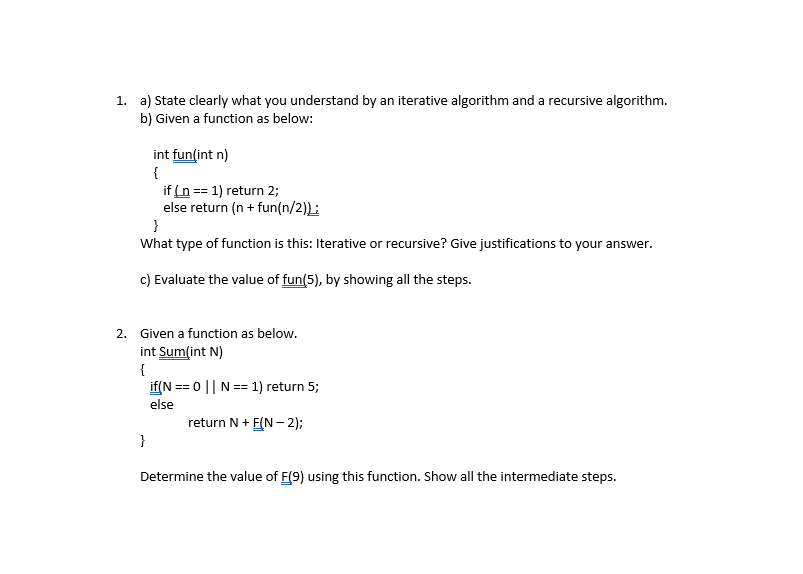 Solved 1. a) State clearly what you understand by an | Chegg.com