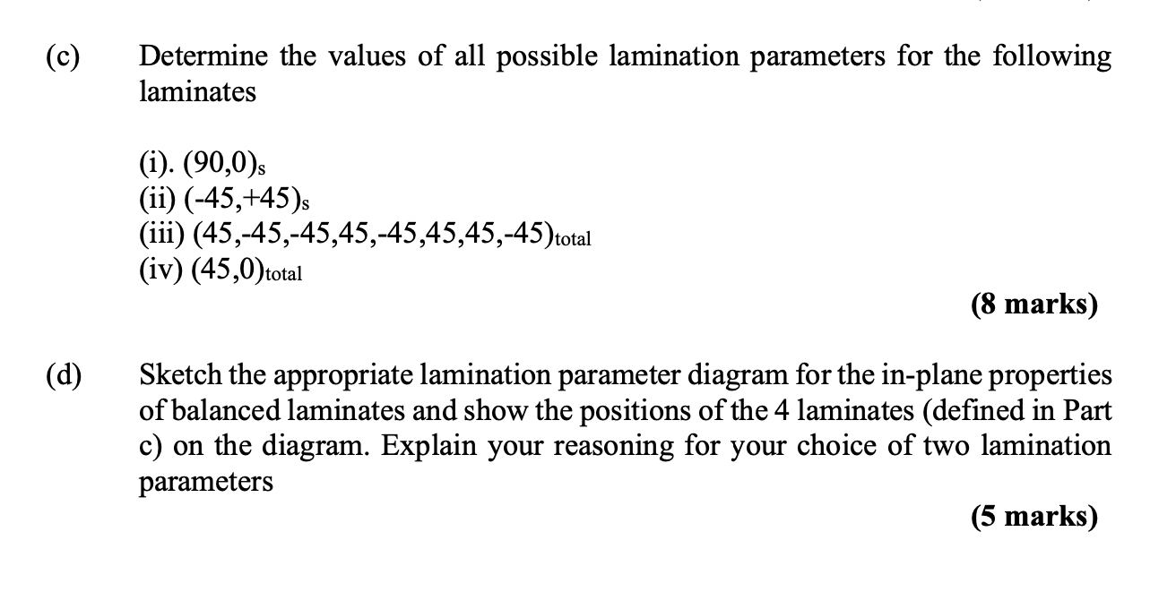 Solved (8 ﻿marks)(d) ﻿Sketch the appropriate lamination | Chegg.com