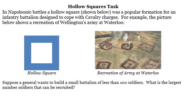 Solved Hollow Squares Task In Napoleonic battles a hollow | Chegg.com