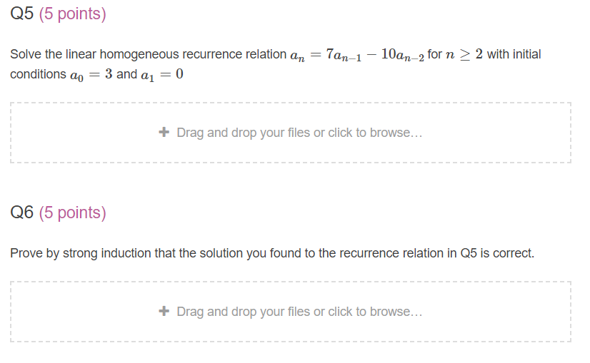 Solved Solve the linear homogeneous recurrence relation | Chegg.com