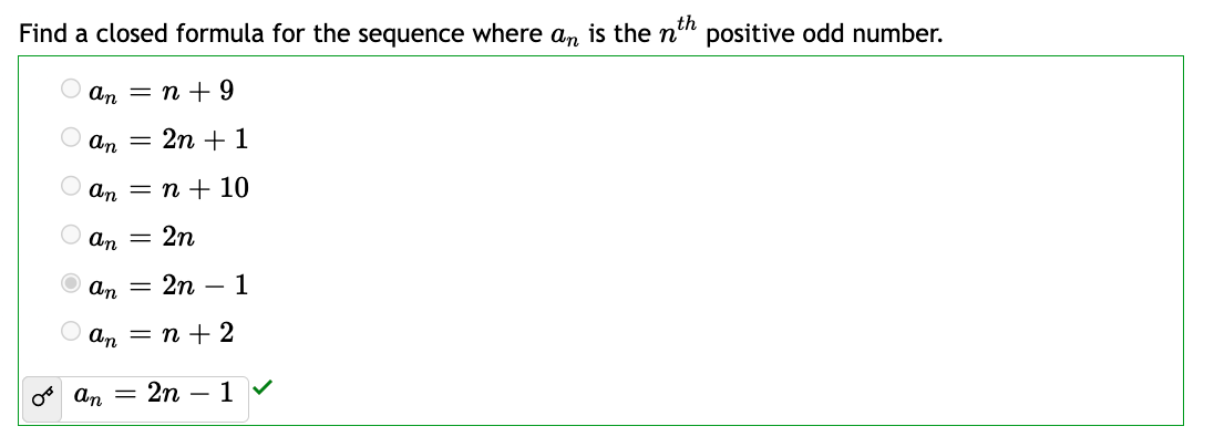 Solved Find a closed formula for the sequence where an is | Chegg.com