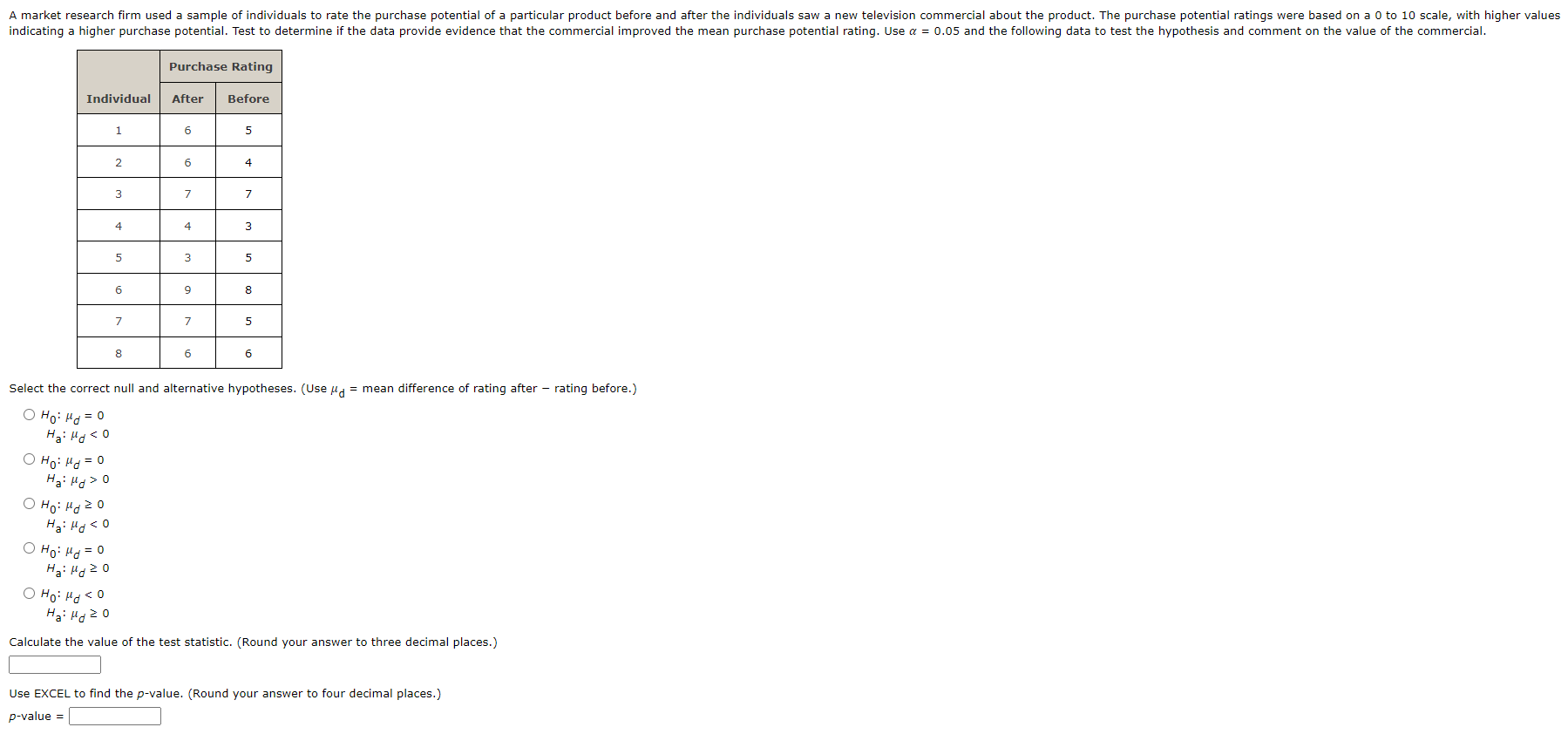 Solved Select the correct null and alternative hypotheses. | Chegg.com