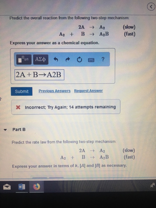 Solved Predict the overall reaction from the following | Chegg.com
