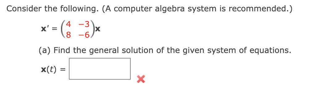 Solved Consider the following. (A computer algebra system is | Chegg.com
