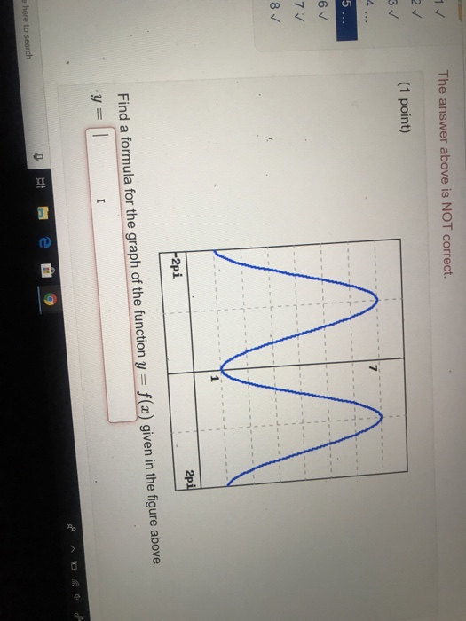 Solved The answer above is NOT correct. (1 point) 8 V 2Pİ 2p | Chegg.com