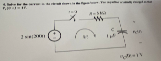 Solved 4. Nolve for the current in the circuit shown in the | Chegg.com