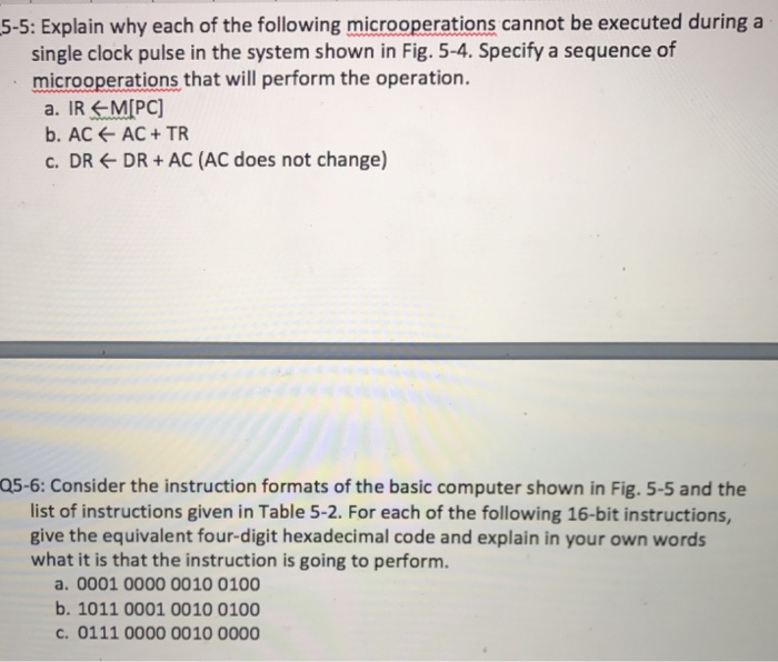 Solved 5-5: Explain why each of the following | Chegg.com