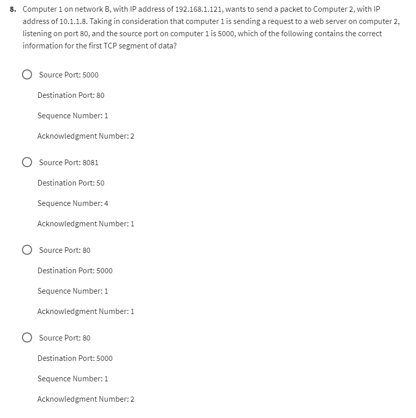 Solved Use the following scenario to answer the 10 questions | Chegg.com