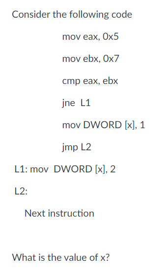 Solved Consider the following code mov | Chegg.com