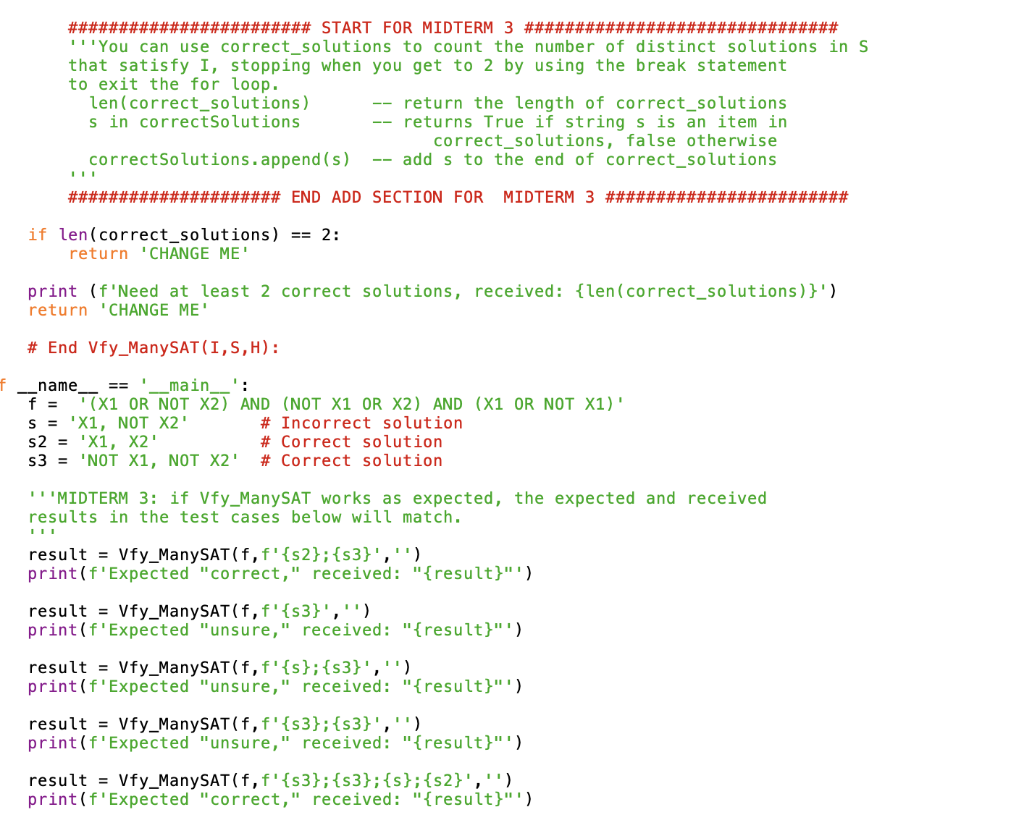 1 S Vfy_Many SAT, a verifier for the Many SAT problem | Chegg.com
