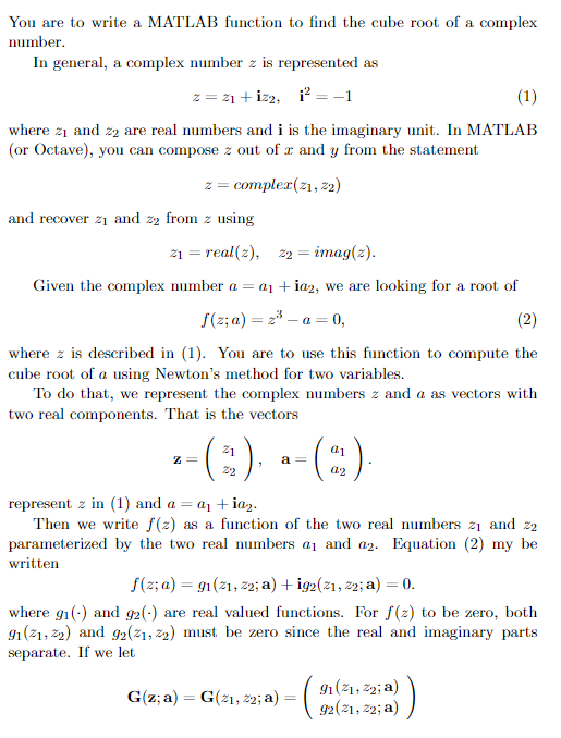 You are to write a MATLAB function to find the cube | Chegg.com