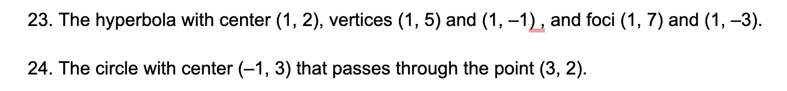 Solved Write the equation for each conic section. Show your | Chegg.com