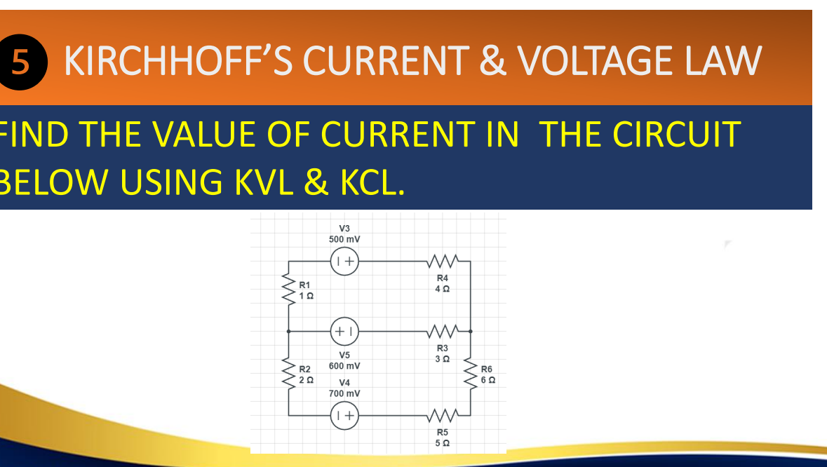 Solved 5 ﻿KIRCHHOFF'S CURRENT & VOLTAGE LAWEIND THE VALUE OF | Chegg.com