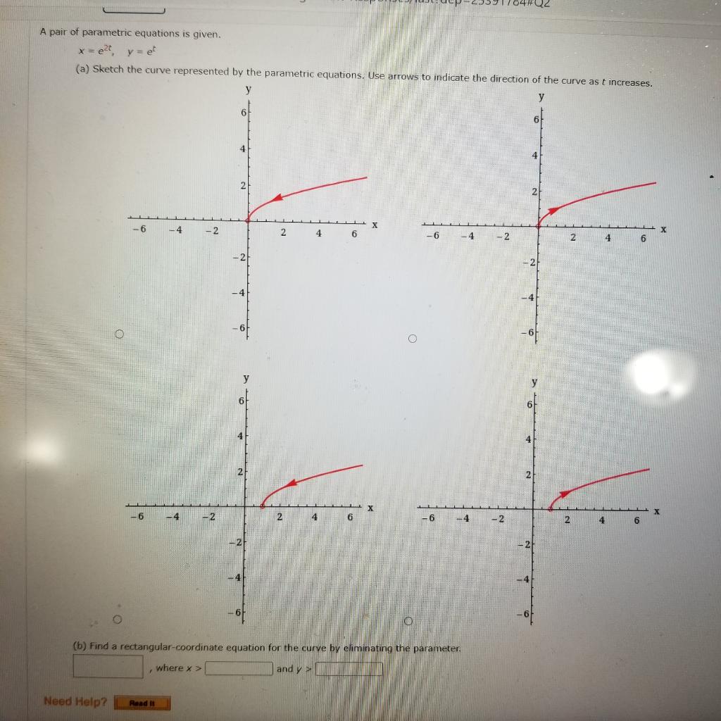Solved A pair of parametric equations is given x = sin(t), y | Chegg.com