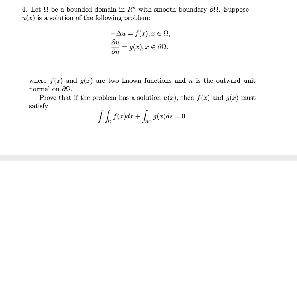 Solved 4. Let 2 be a bounded domain in R" with smooth | Chegg.com