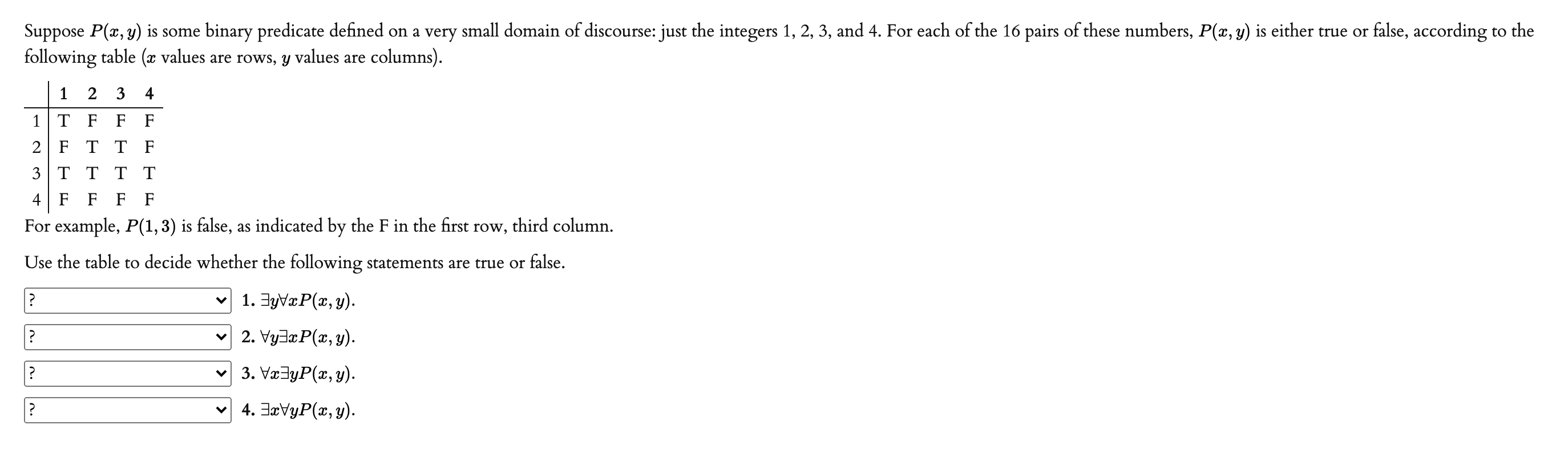 Solved ونه Suppose P(x, y) is some binary predicate defined | Chegg.com