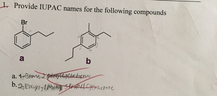 Solved Provide IUPAC names for the following compounds | Chegg.com