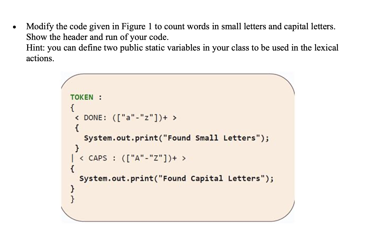 Solved . Modify the code given in Figure 1 to count words in | Chegg.com