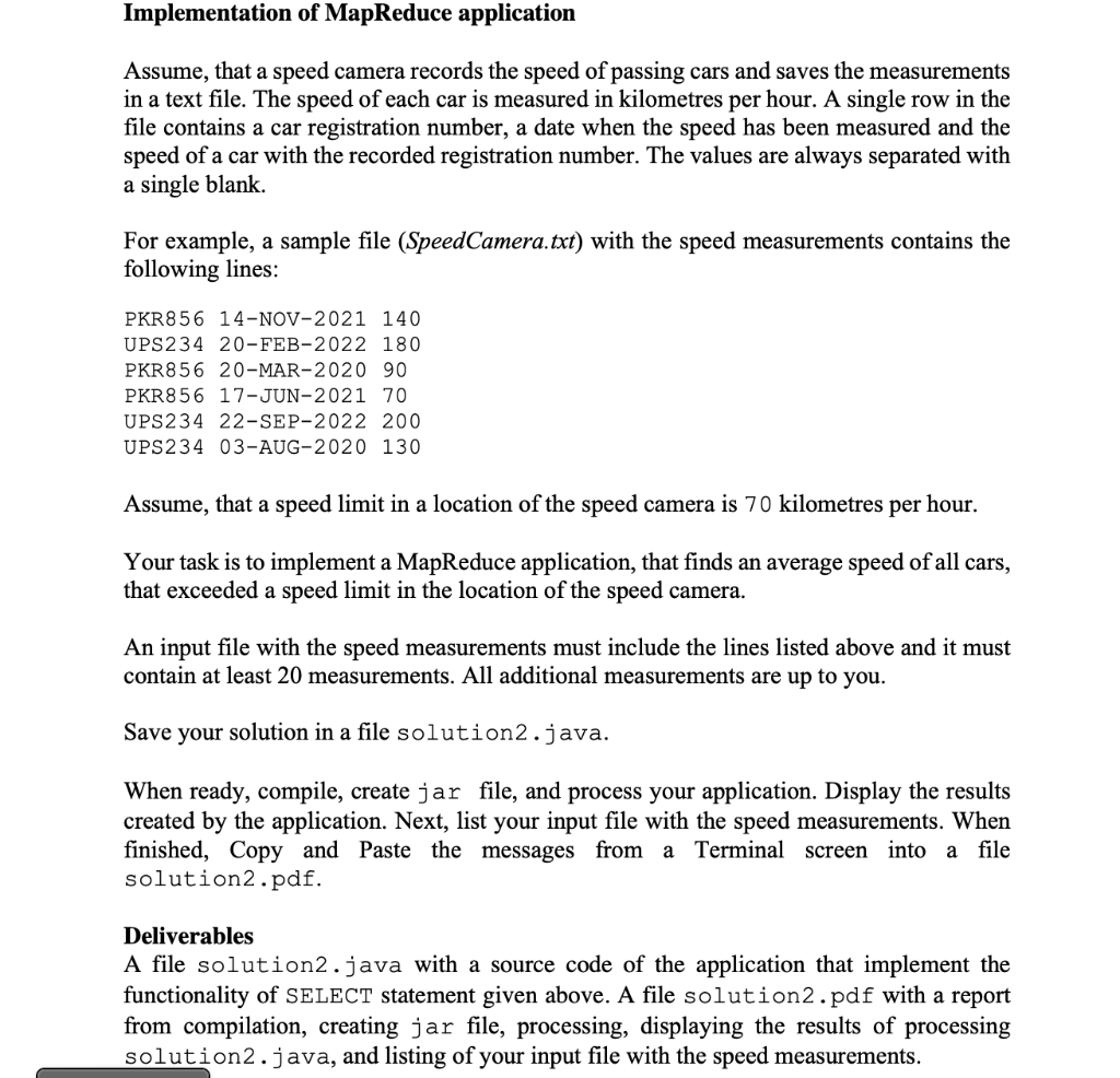 Solved Implementation of MapReduce application Assume, that | Chegg.com