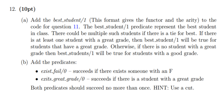 Solved Question 11 Code: %% writing facts all students | Chegg.com