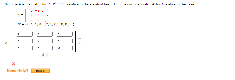 Solved Suppose A is the matrix for T: R3 - R3 relative to | Chegg.com