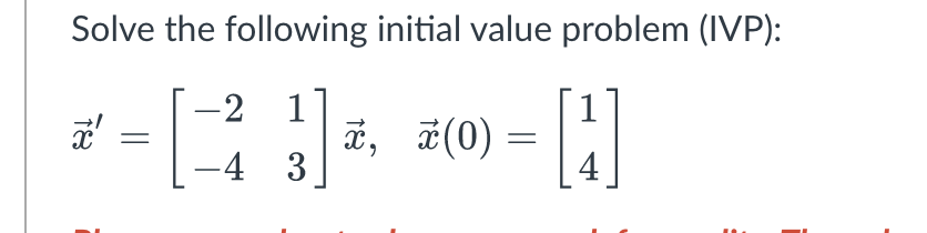 Solved Solve the following initial value problem (IVP): | Chegg.com