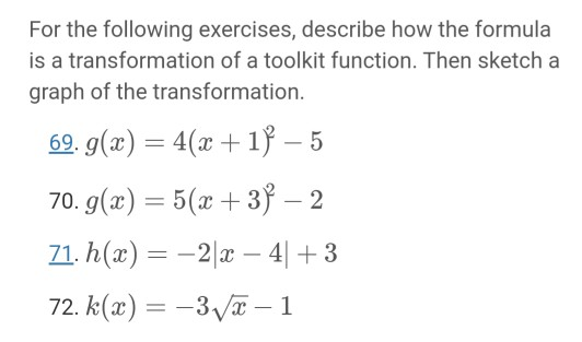 Solved For the following exercises, describe how the formula | Chegg.com