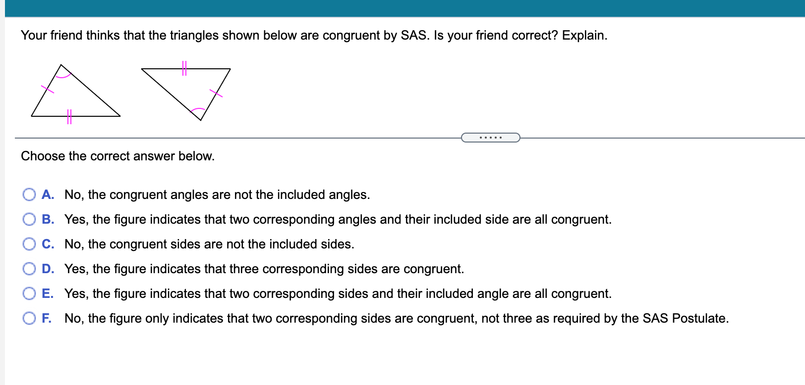 Solved Your friend thinks that the triangles shown below are | Chegg.com