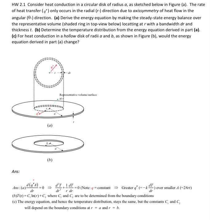 Solved Consider heat conduction in a circular disk of radius | Chegg.com