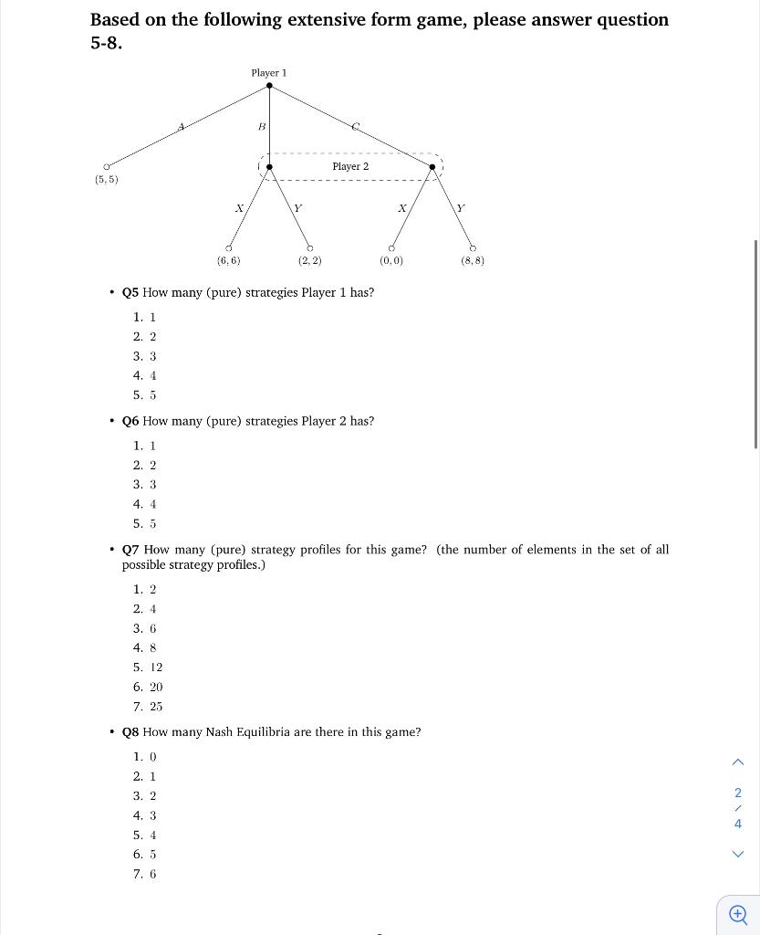 Solved Based on the following extensive form game, please | Chegg.com