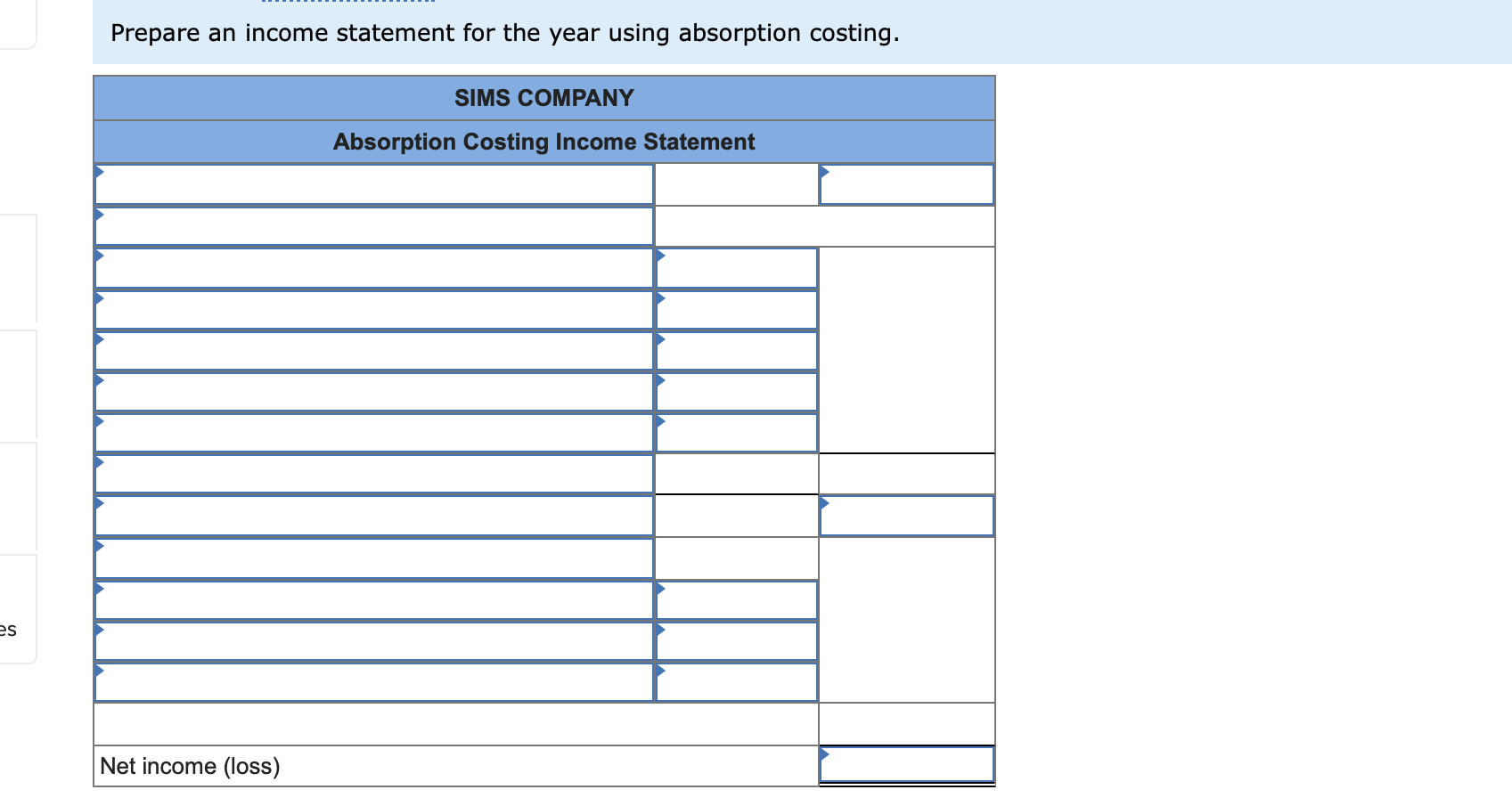 Solved Prepare an income statement for the year using | Chegg.com