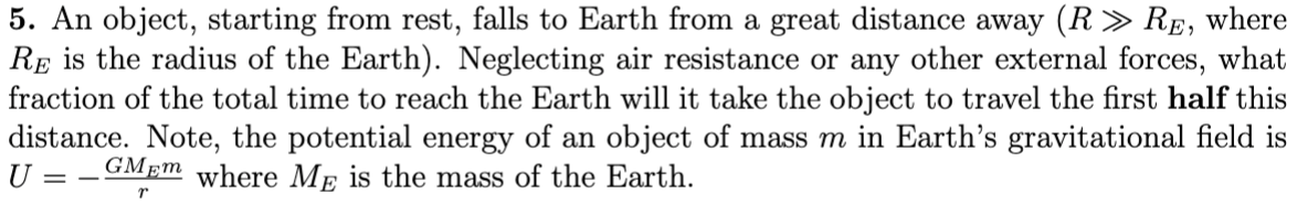 Solved 5. An object, starting from rest, falls to Earth from | Chegg.com