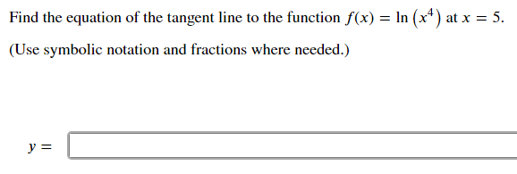 Solved Find the equation of the tangent line to the function | Chegg.com