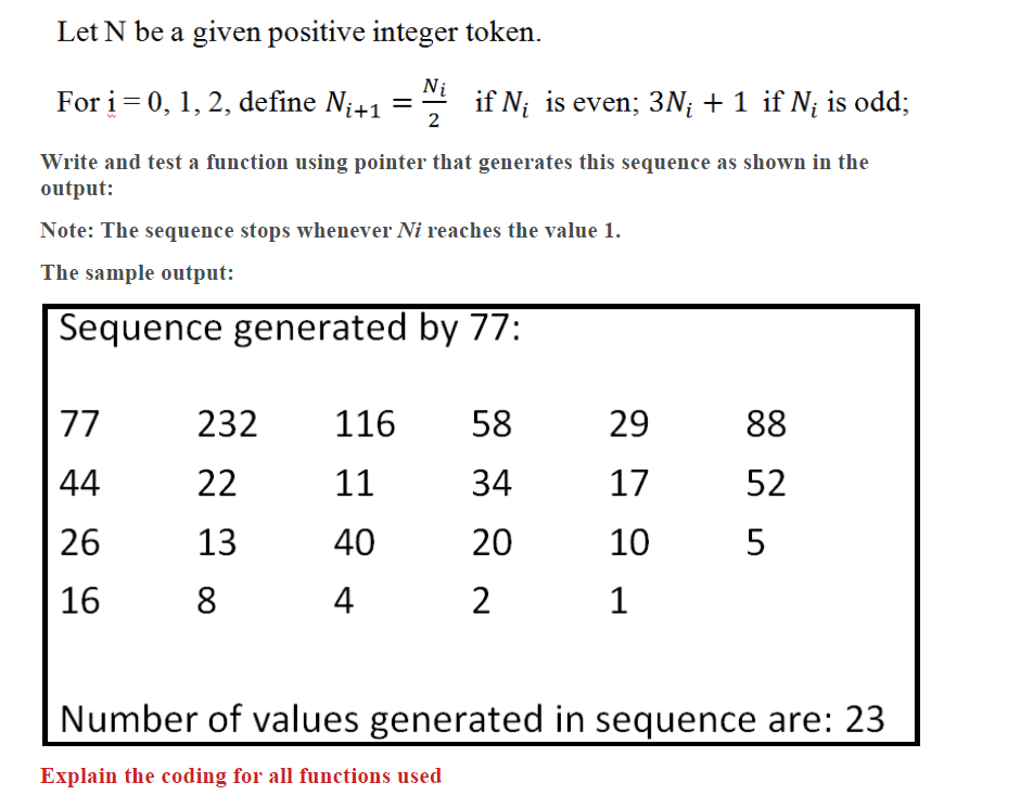 Solved Let N be a given positive integer token. Ni For i = | Chegg.com