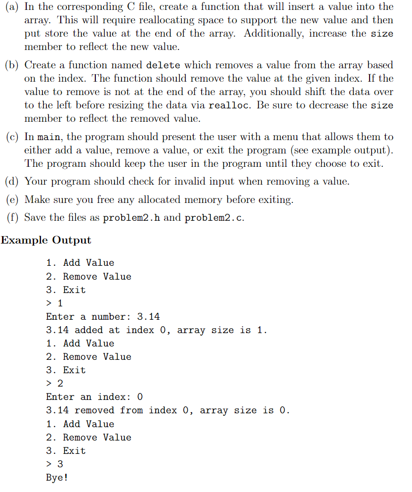 Solved Create A Struct Named Dynamicarray In A Header File 