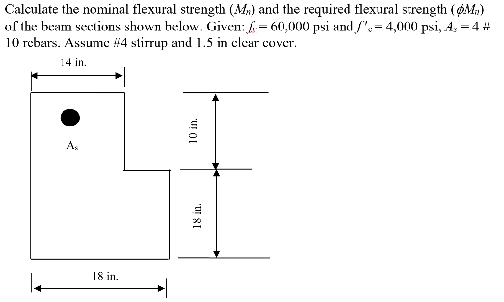 Solved Calculate the nominal flexural strength (Mn) and the | Chegg.com