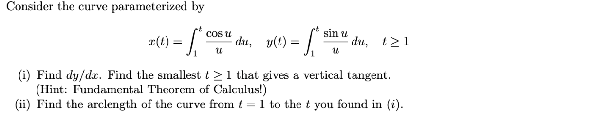 Solved Consider the curve parameterized | Chegg.com