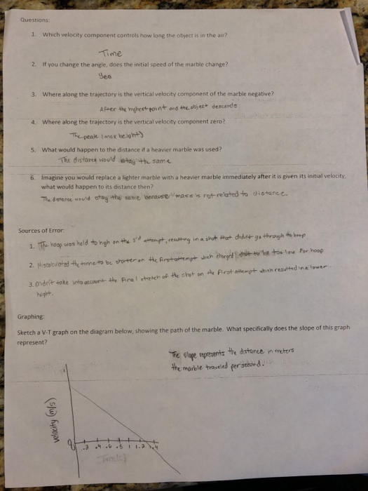 Solved PROJECTILE MOTION LAB ITWO DIMENSIONAL MOTION) | Chegg.com