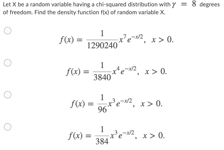 Solved Let X be a random variable having a chi-squared | Chegg.com