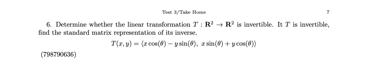 Solved 6. Determine whether the linear transformation | Chegg.com