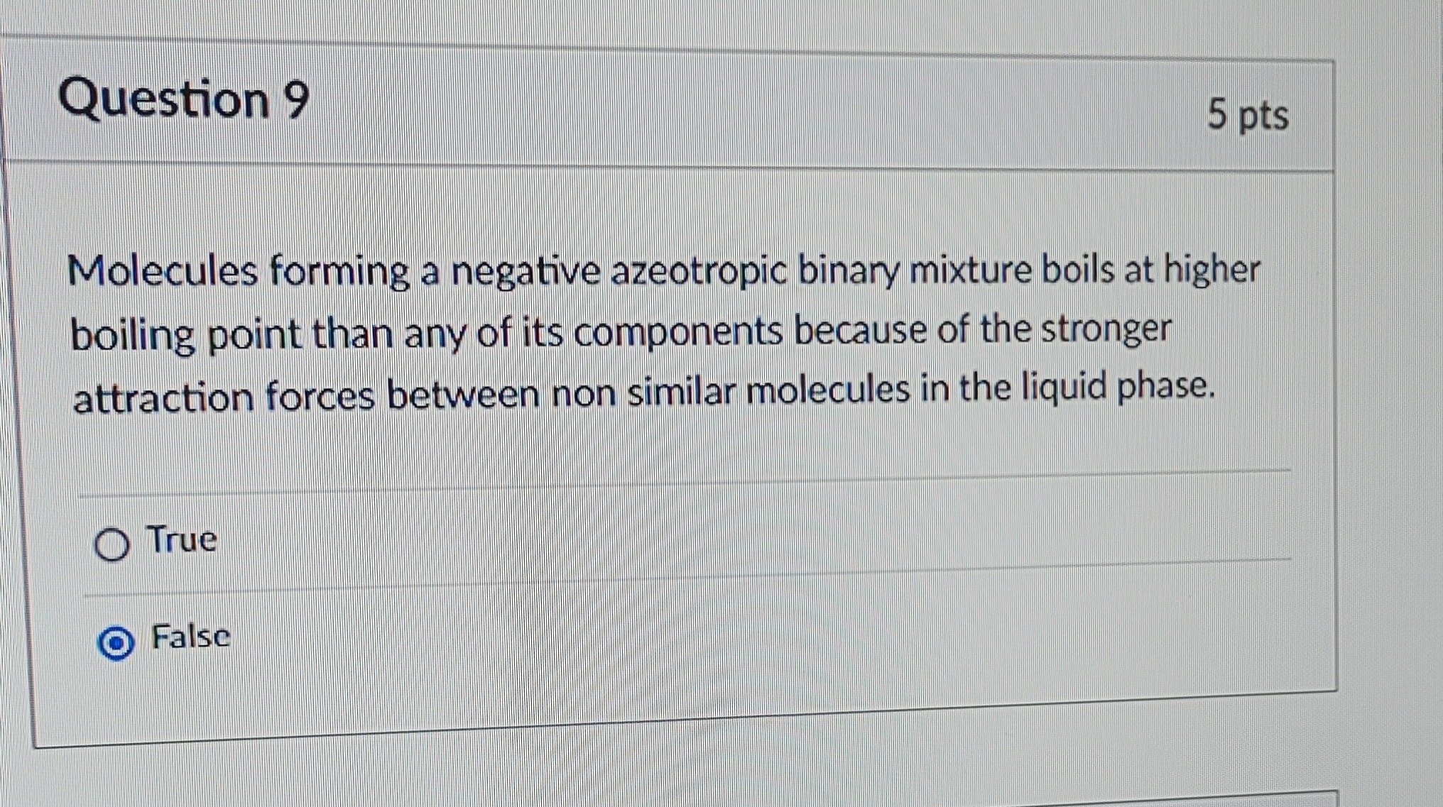 Solved Molecules forming a negative azeotropic binary | Chegg.com