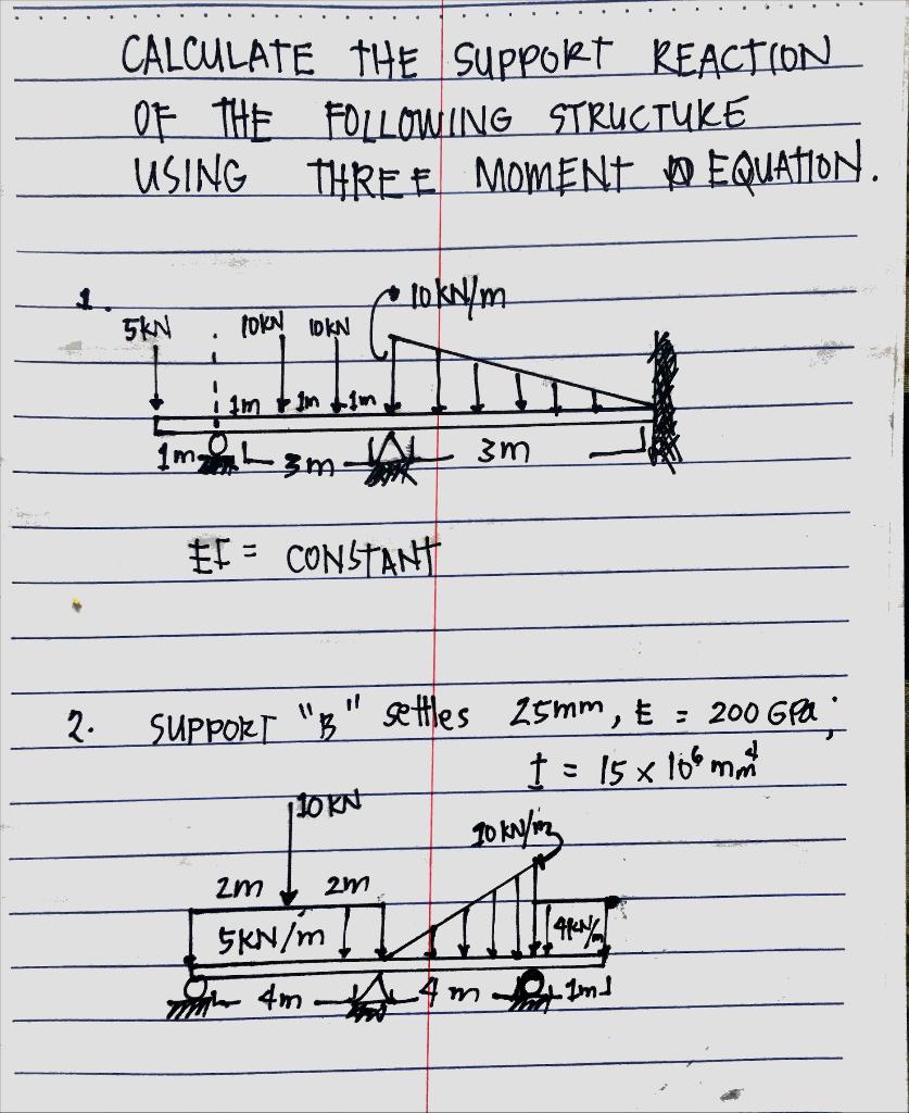 Solved CALCULATE THE Support REACTION OF THE FOLLOWING | Chegg.com