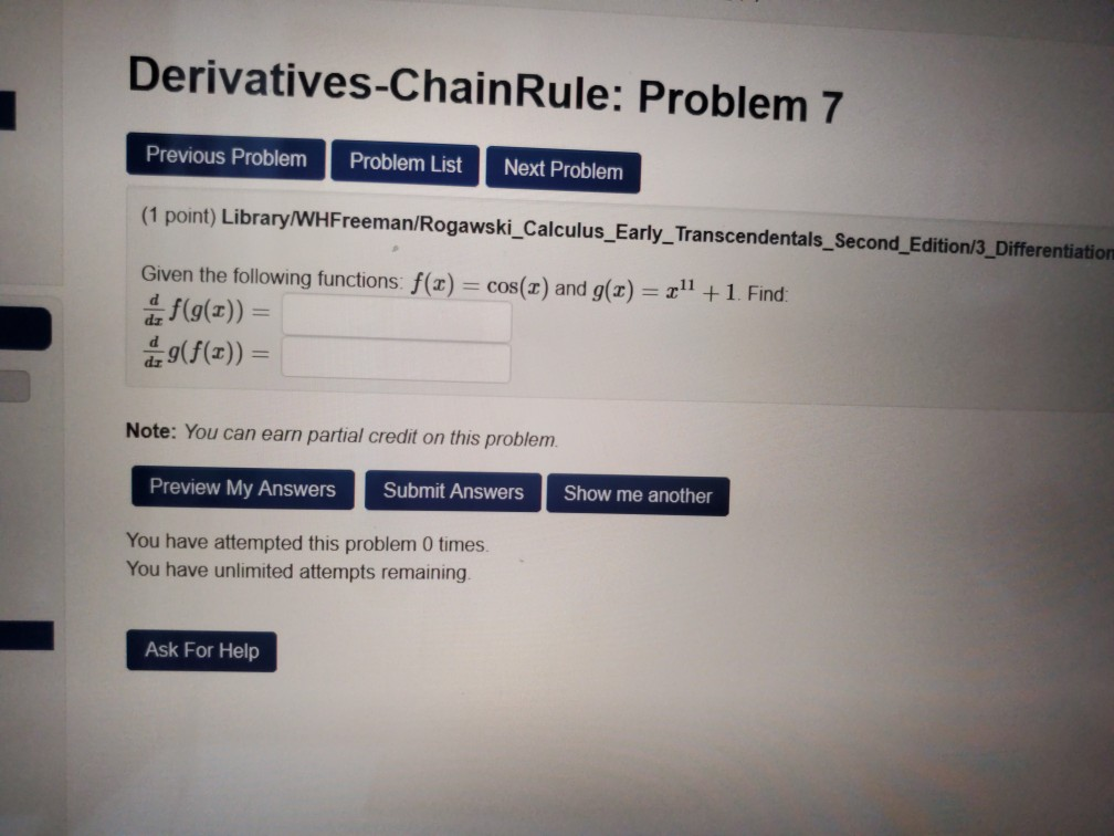 Solved webwork / mat1475-19 ghezzi-d608 / derivatives | Chegg.com