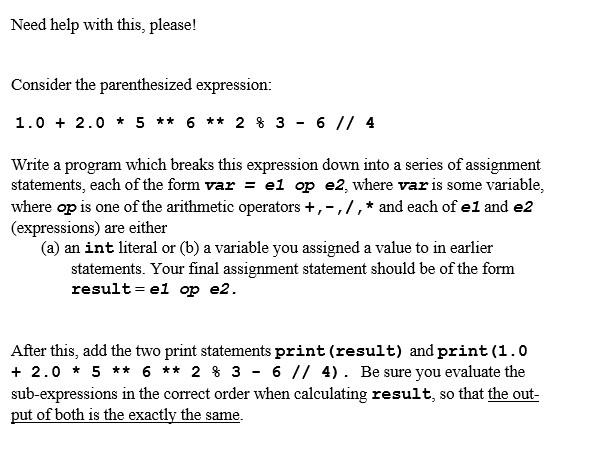 Solved Need help with this, please! Consider the | Chegg.com