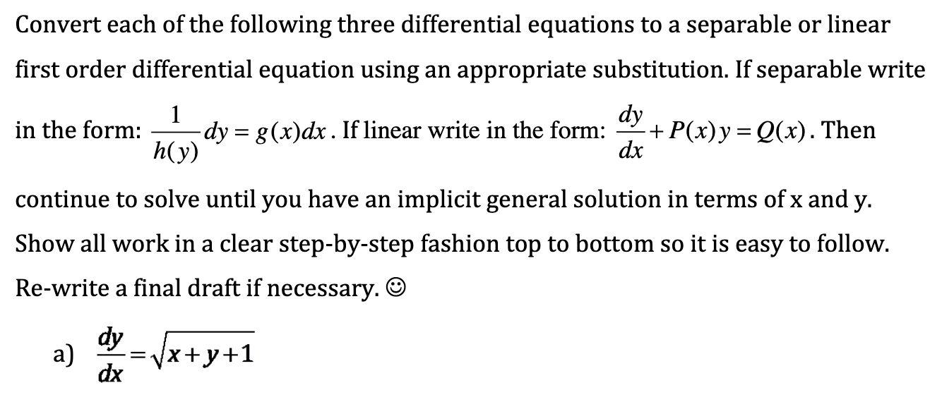 Solved Convert each of the following three differential | Chegg.com