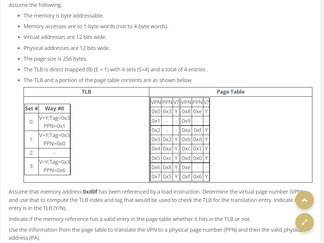 Solved Assume the following: - The memory is byte | Chegg.com