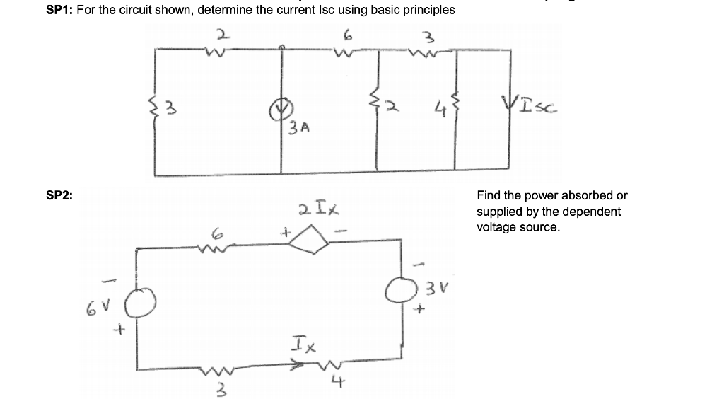 Solved SP1: For the circuit shown, determine the current Isc | Chegg.com