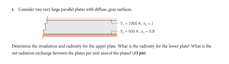 Solved 4. Consider two very large parallel plates with | Chegg.com