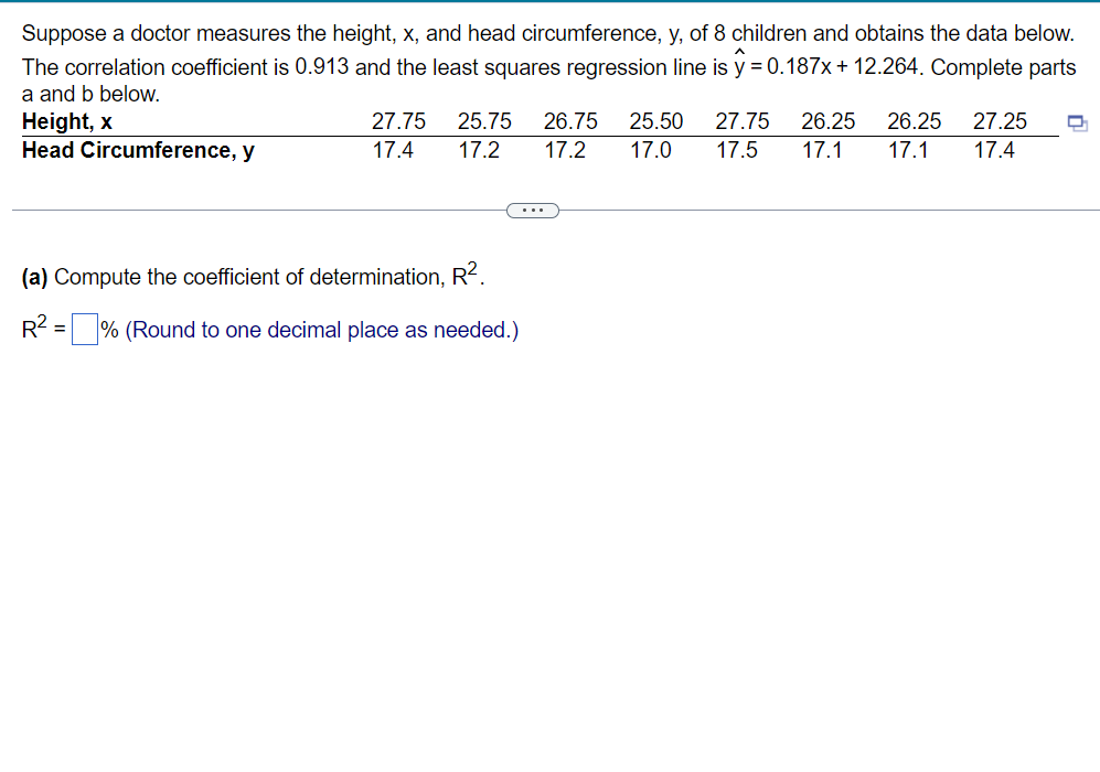 Solved Suppose a doctor measures the height, x, and head | Chegg.com